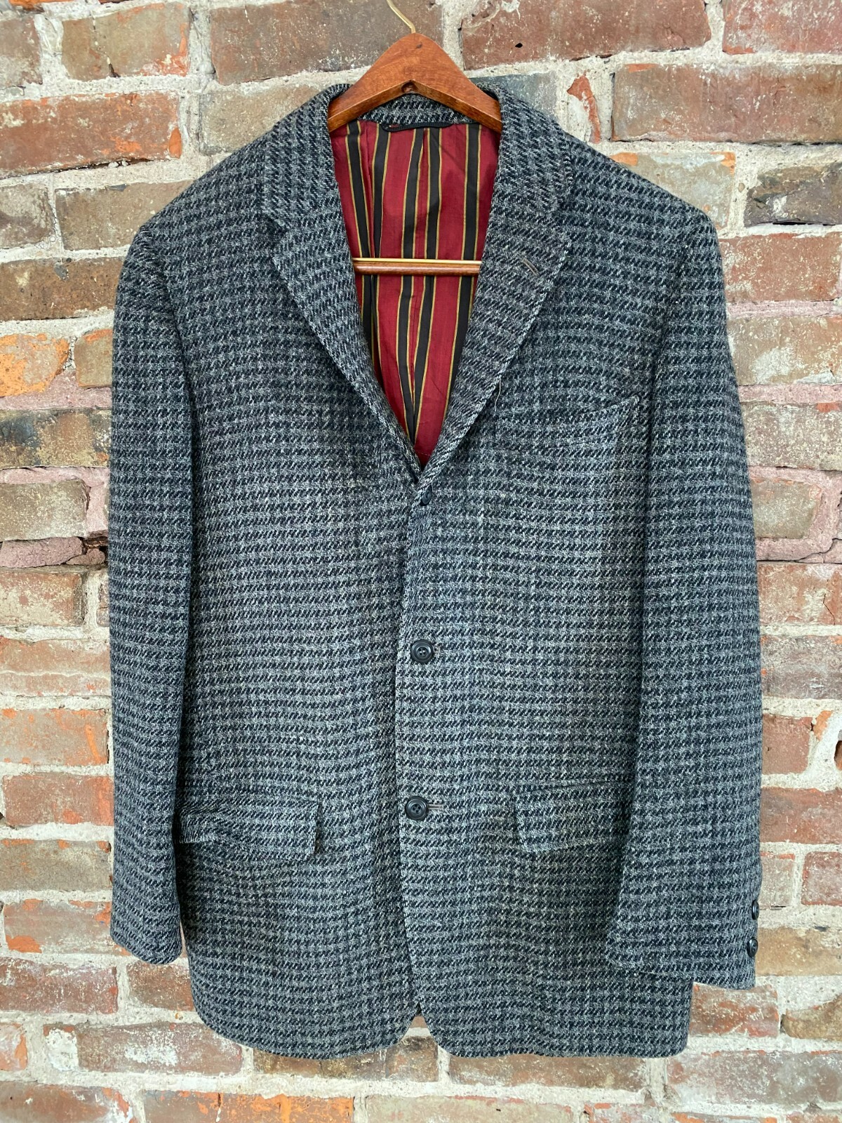 Vintage 40s 50s Harris Tweed Regimental Lining Jacket… - Gem