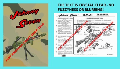 Johnny Seven OMA Instruction Leaflet & Poster Advert Sign One Man Army ...