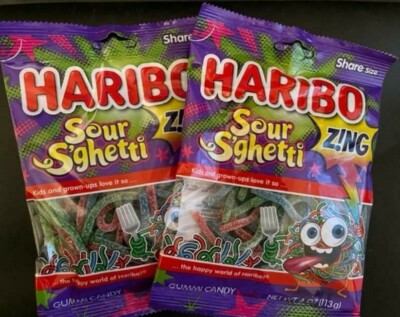 **NEW**-HARIBO "SOUR SGHETTI" Extra Sour Spaghetti Shaped Gummi Candy{2 ...