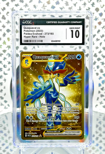 CGC 10 Quaquaval EX 273/193 Paldea Evolved Full Art Gold Hyper Rare ...