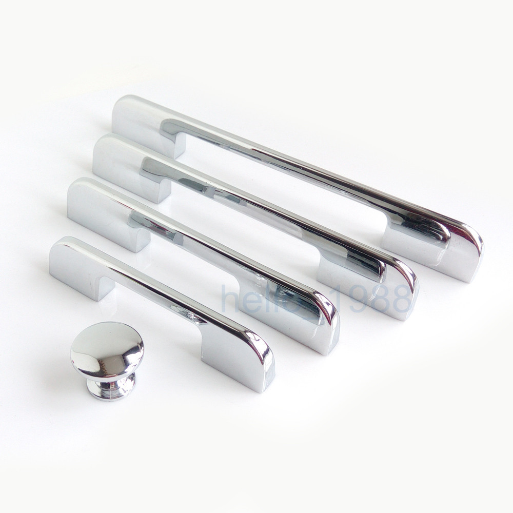 Chrome Cabinet Handle Drawer Pull Furniture Dresser Kitchen Cupboard ...