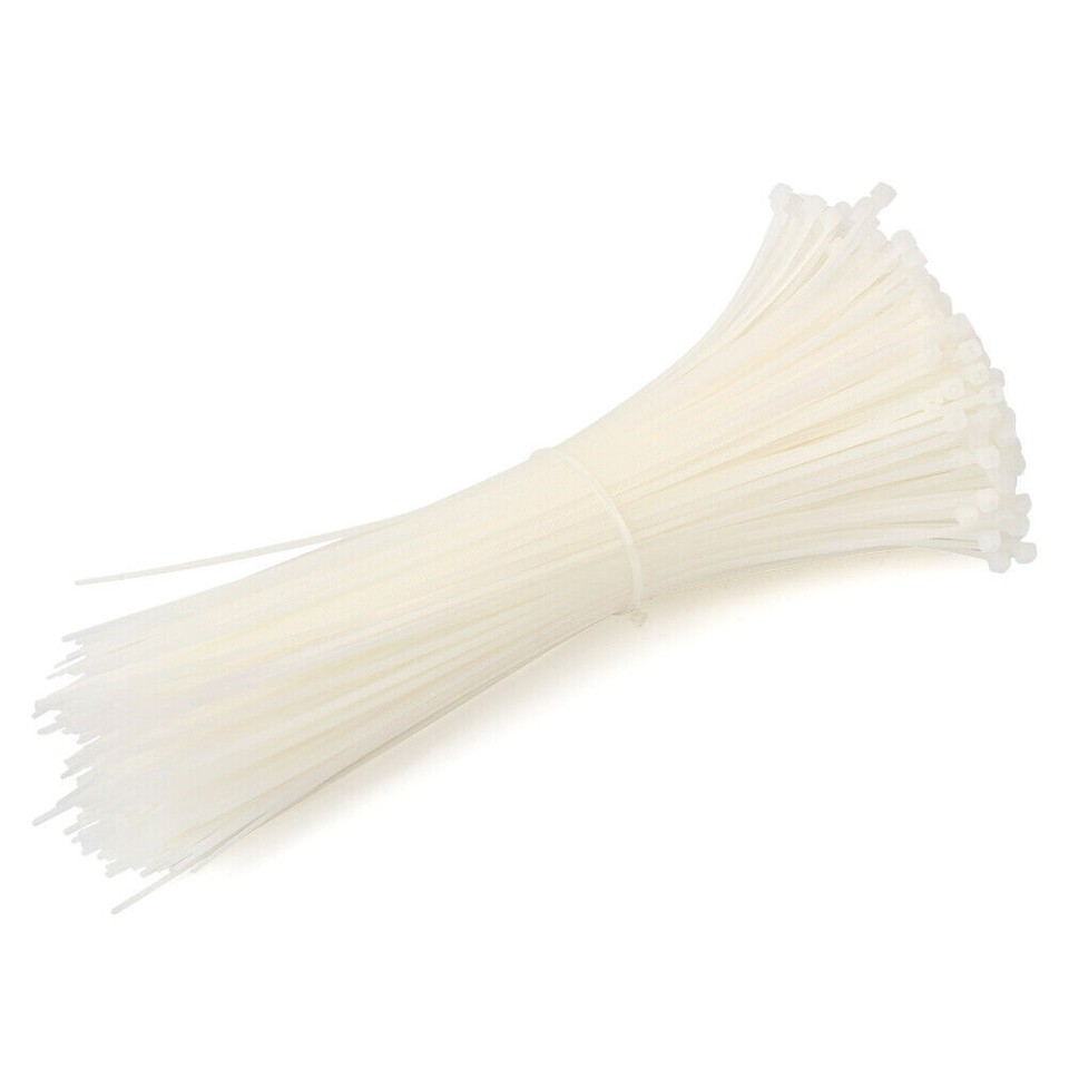 1000pcs 8" White Network Cable Cord Wire Ties Strap Zip Fasten Wrap ...