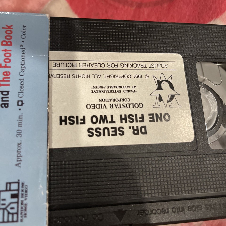 Dr. Seuss One Fish Two Fish Red Fish Blue Fish VHS video tape | eBay