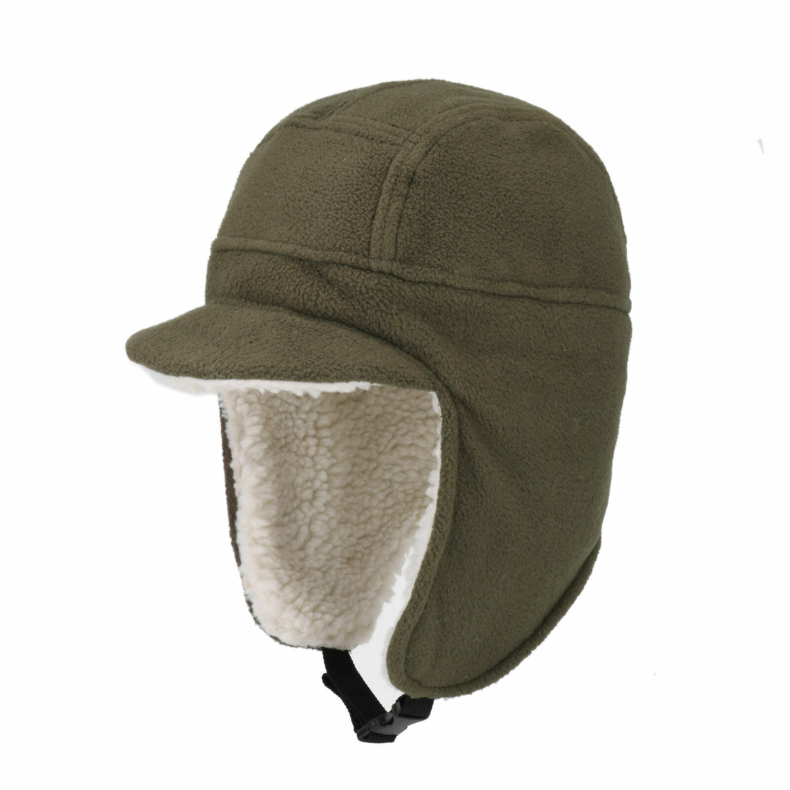 Mens Winter Warm Fleece Lined Cap Hat Beanie Ear Flaps Work Outdoor ...