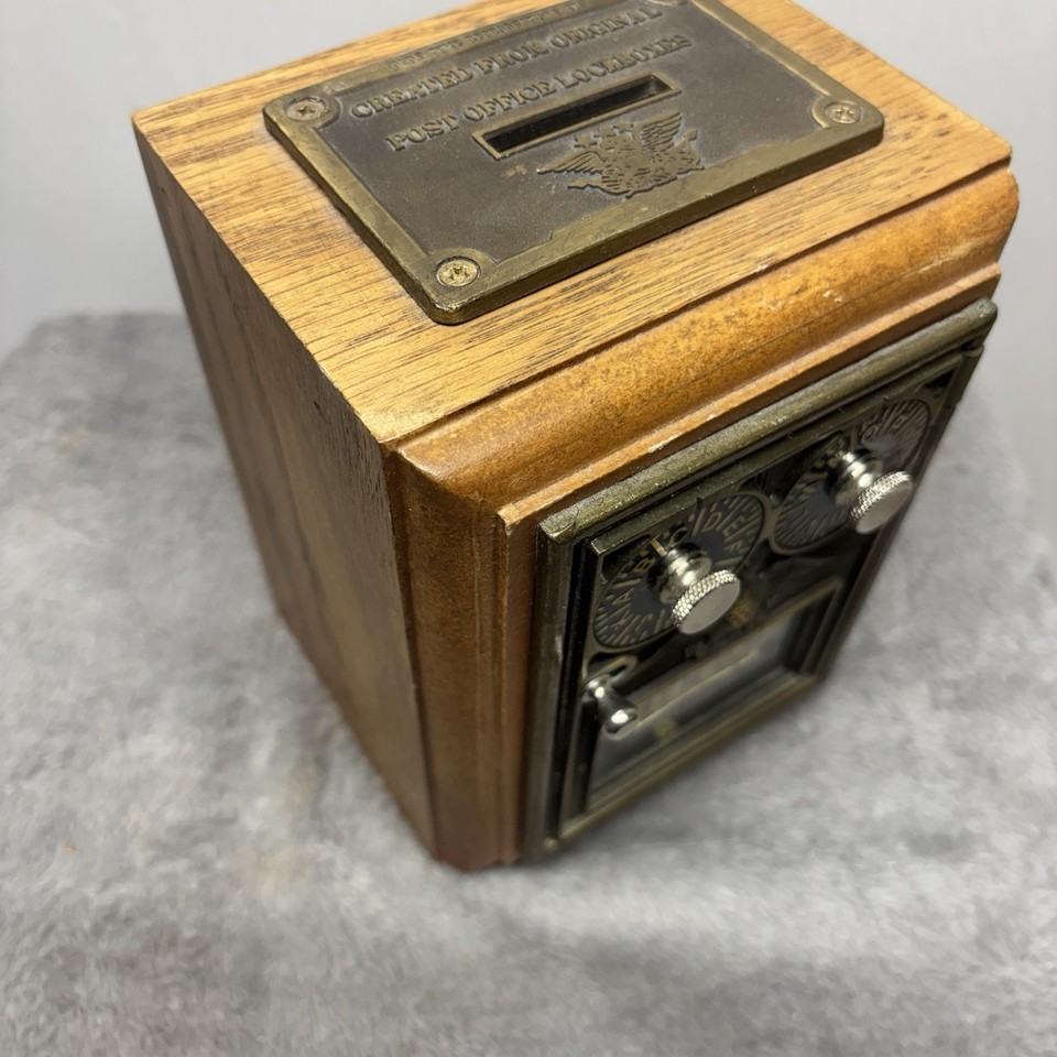 Vintage US Post Office Box Coin Bank Old Tyme Reproduction Inc. Wood ...