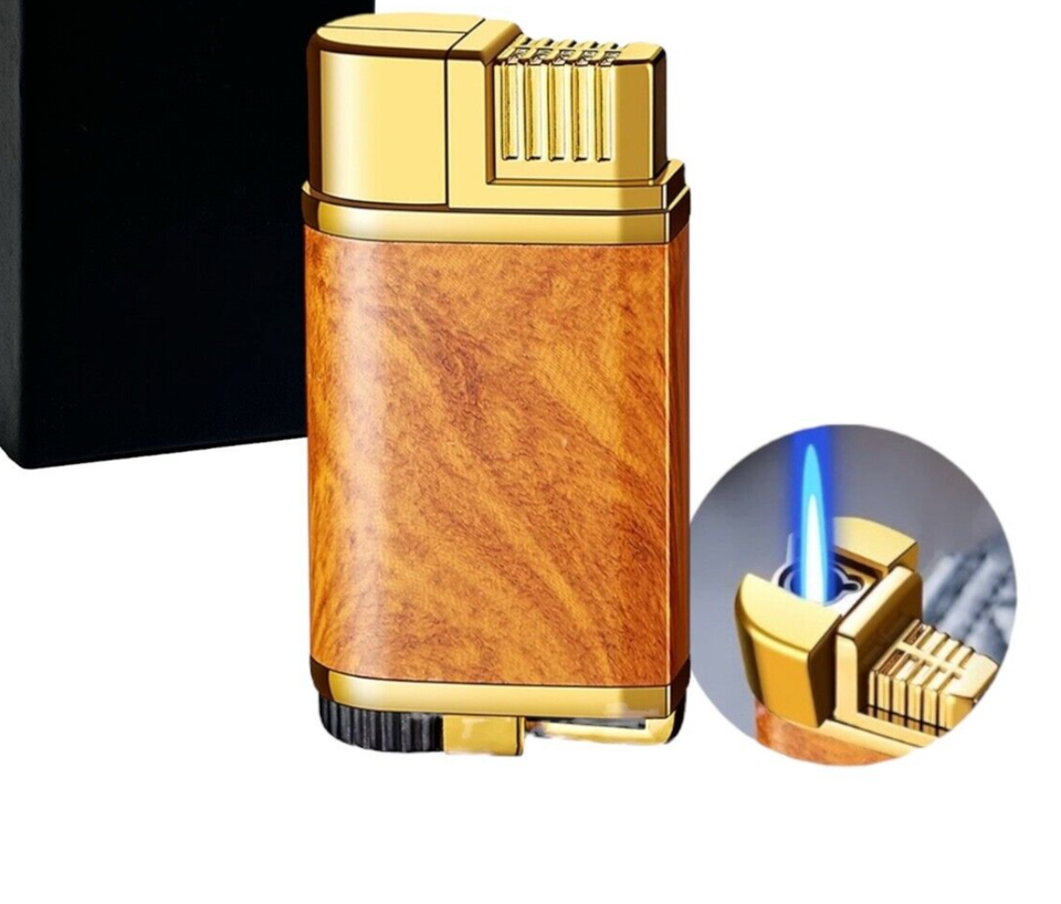 Wood Grain and Gold Color Cigar Torch Lighter Dial Rich Luxury Old ...