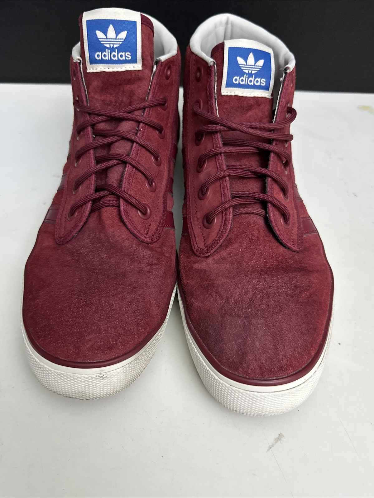 Adidas Red Suede High Top Sneakers Shoes 12 Kiel | eBay