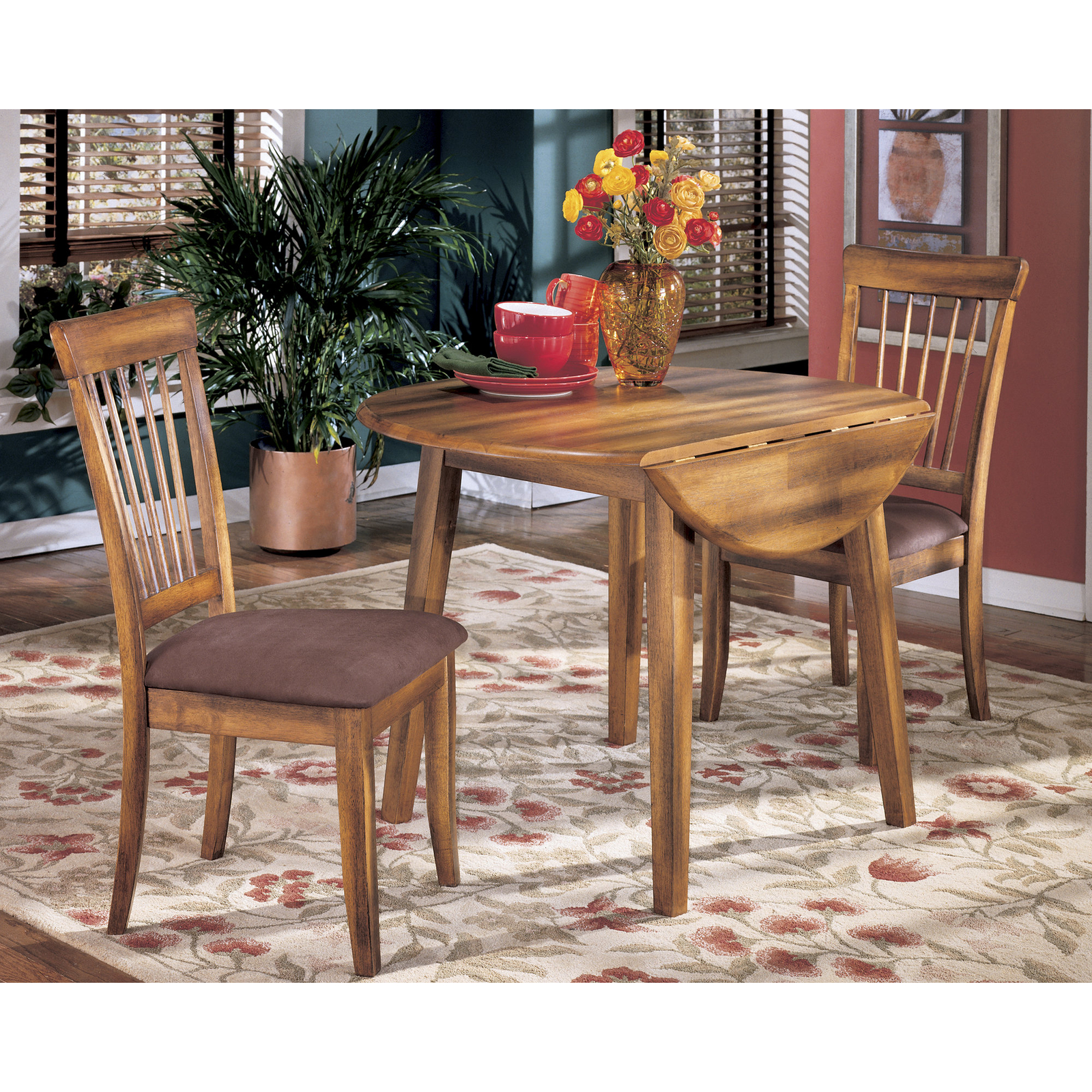 Signature Design By Ashley Berringer Dining Room Round Drop Leaf Table