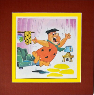 Flintstones - FRED'S EXCITED Print Professionally Matted | eBay