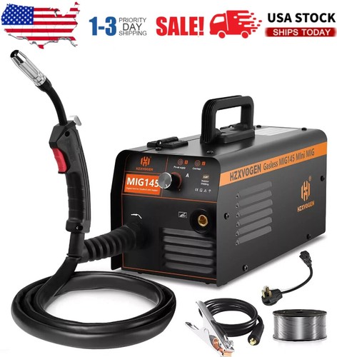 145Amp Mini MIG Welder 110V/220V MIG Welding Machine Gasless Flux Core ...