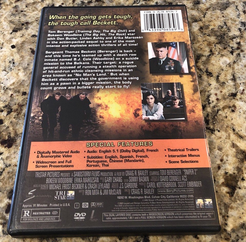 Sniper 2 - DVD - Very Good - Linden Ashby,Bokeem Woodbine,Erika ...