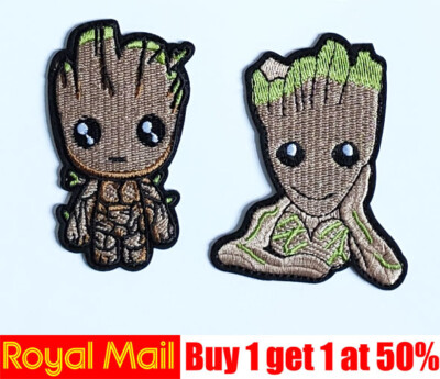 Groot Guardians Galaxy Patches Badges Iron On Sew On | eBay UK