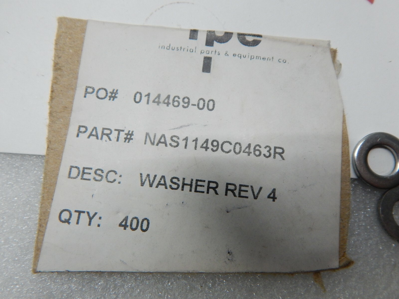 NAS1149C0463R or AN960C416 1/4 SS Flat Washer 25PK .265 ID X .5 OD X ...