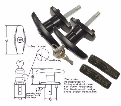 Truck Cap T-Handles for Statewide Cap Doors with Dust Cover - Pair | eBay