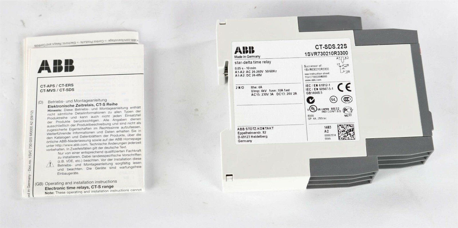 New CT-SDS.22S ABB Star-Delta Time Relay | eBay