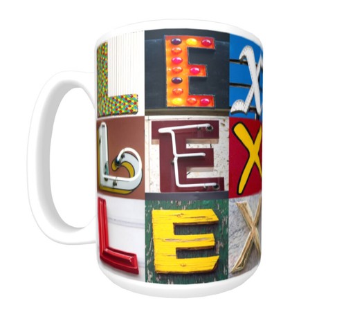 LEX Coffee Mug / Cup featuring the name in photos of sign letters | eBay
