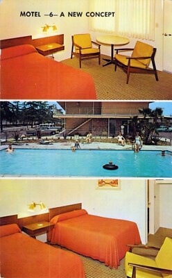 VTG Postcard Motel 6 A New Motel Concept Advertising -Unposted M3 | eBay