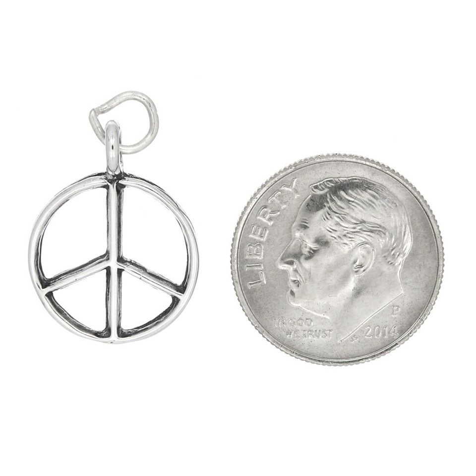 Sterling Silver Peace Sign Symbol Charm or Pendant | eBay