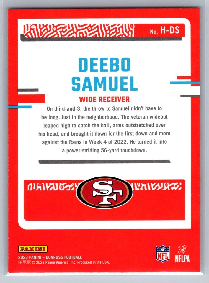 2023 Donruss H-DS Deebo Samuel San Francisco 49ers Football Card | eBay