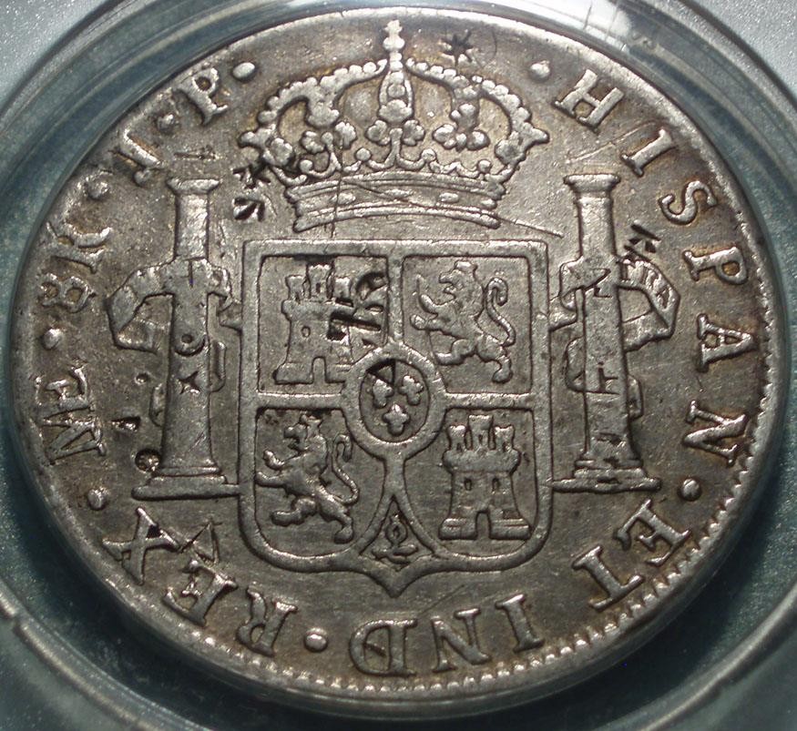 1804 DOLLAR From PERU Silver "PIECE of EIGHT" 8 Reales ANACS VF 20 Chop ...