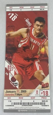 NBA 2009 01/17 Miami Heat at Houston Rockets Ticket-Duane Wade 29pts ...