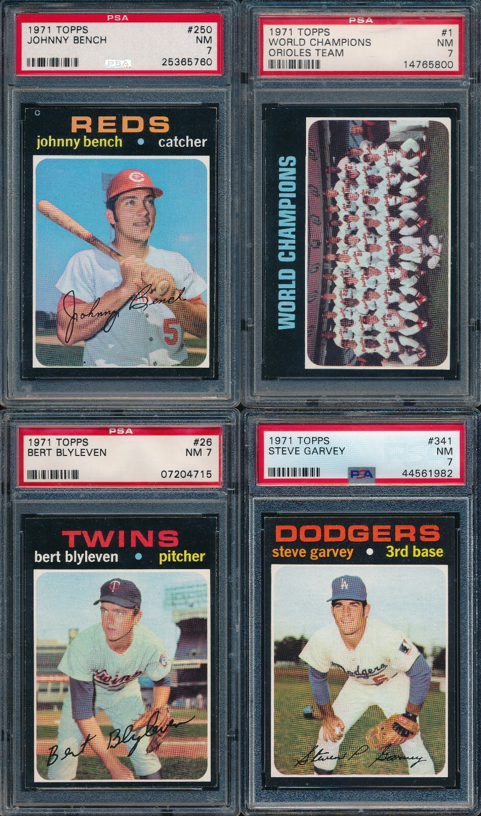 1971 TOPPS COMPLETE SET 752 NM/NM-MT CLEMENTE MUNSON RYAN AARON PSA 7 ...