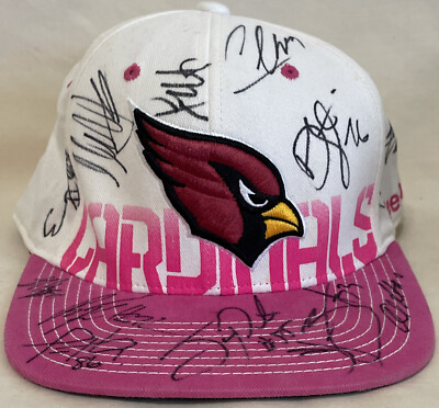 Arizona Cardinals 2011 Team Signed Hat - 15 Autographs - Reebok Pink ...