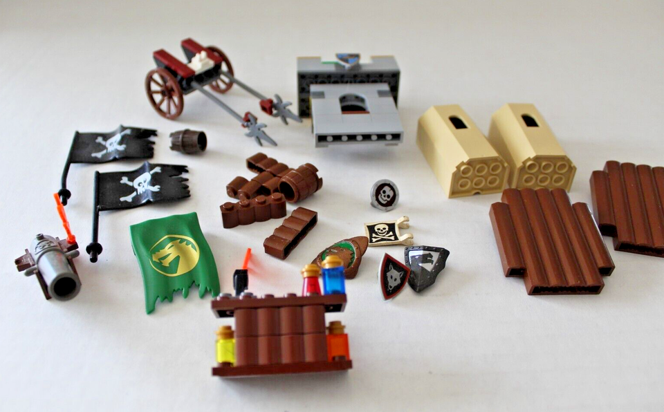 Lego Castle Pieces Flags Pirate Canon Cart | eBay