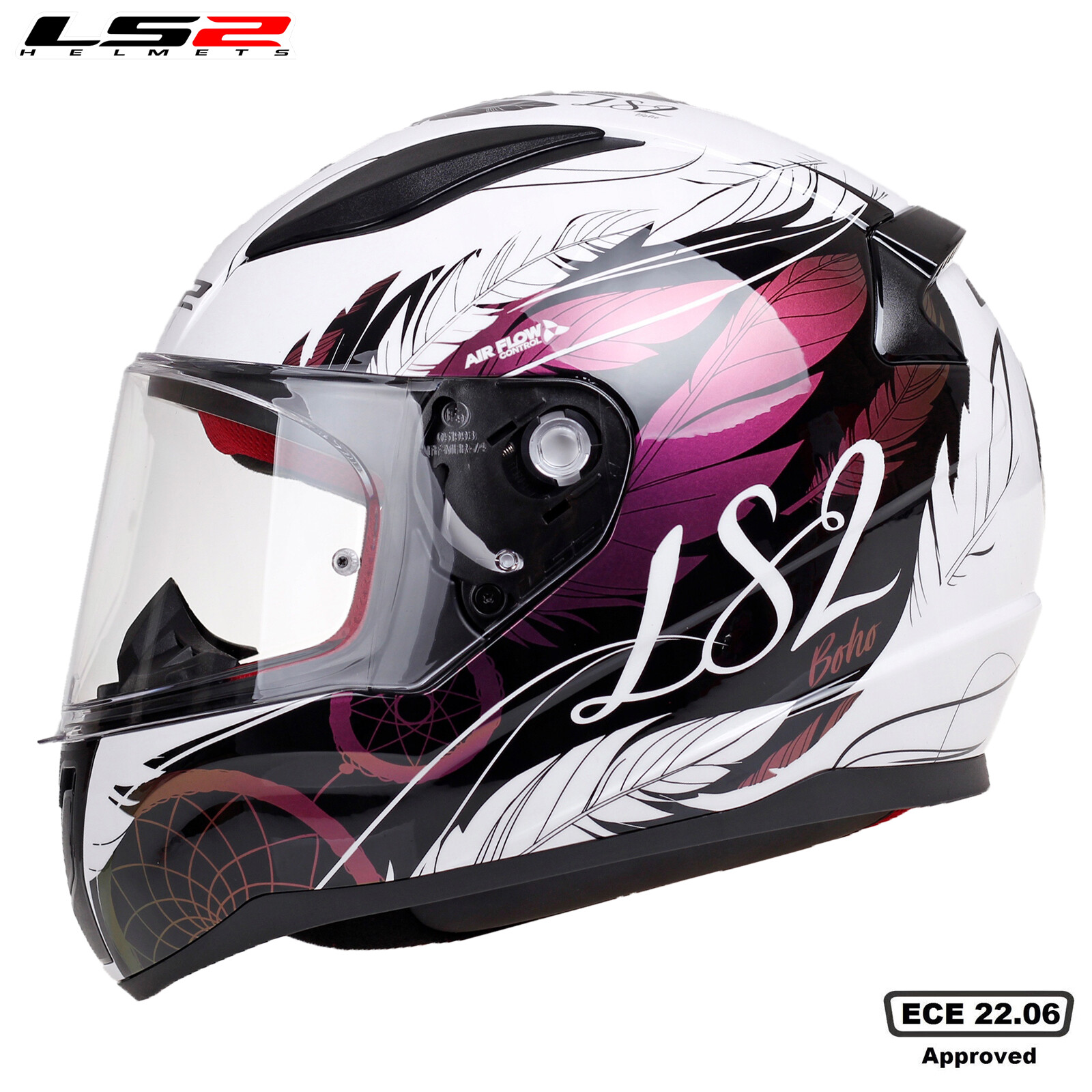 LS2 FF353 ECE22.06 RAPID LIGHTWEIGHT FULL FACE MOTORBIKE HELMET PINK ...
