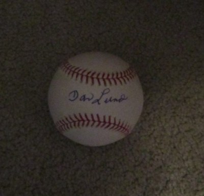 DON LUND DETROIT TIGERS BROOKLYN DODGERS SIGNED RAWLINGS OML BASEBALL w ...