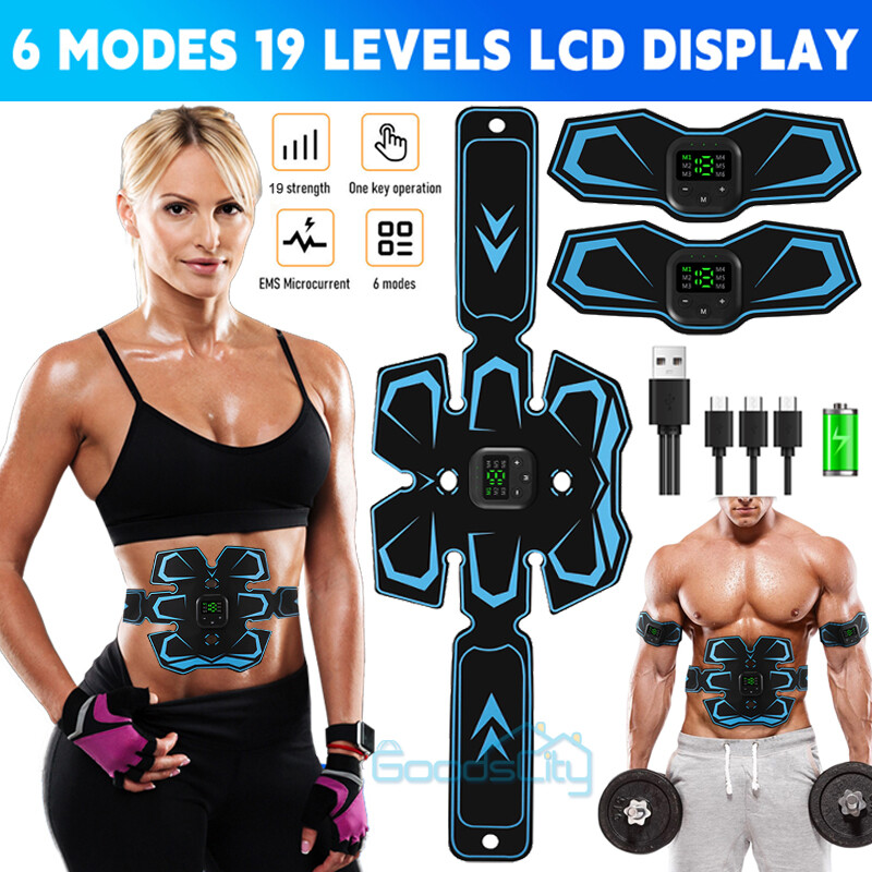 Electric Muscle Toner Machine ABS Toning Belt Simulation Fat Burner ...