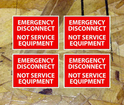 Emergency Disconnect Not Service Equipment Sticker Decal Electrician ...