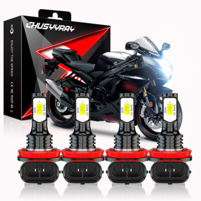 4x Fits Kawasaki ZX1000 Ninja ZX10R 2006-2010 H9 & H11 LED Headlight ...