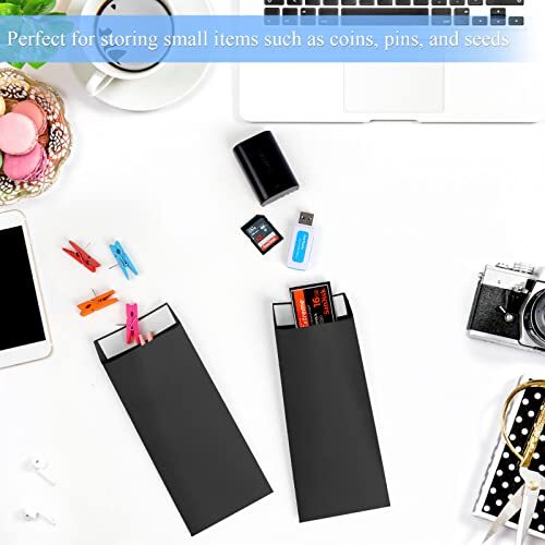 120 Pack 3.2x6.6 Inch Black Kraft Paper Envelopes for Cash Saving ...