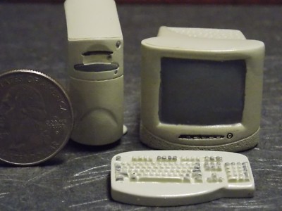 Dollhouse Miniature Computer Set 3 pieces 1:12 one inch scale C58 ...