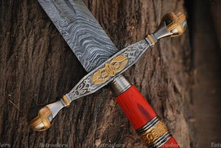 Hand Forged Damascus Steel Viking Sword Battle Ready Medieval Gift ...