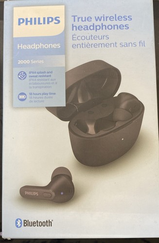 Philips 2000 Series Headphones TAT2206 Black Microphone True Wireless ...