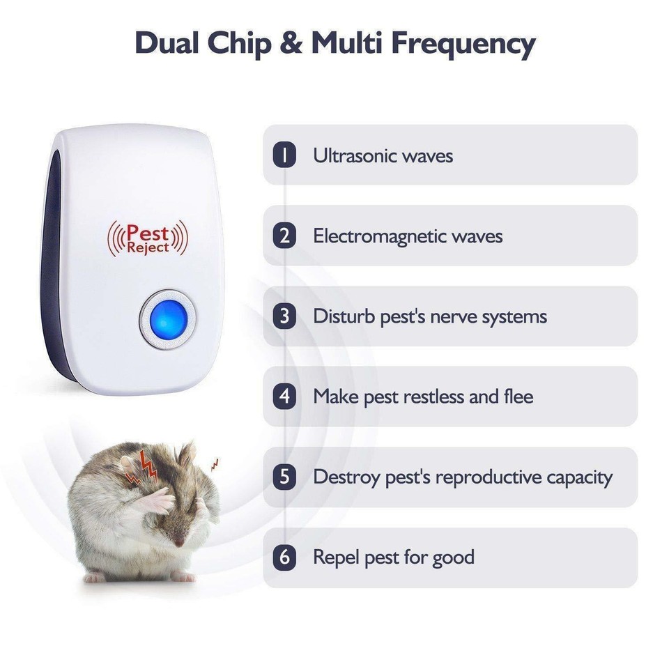 Pro Ultrasonic Pest Reject Home Control Electronic Repellent Mice Rat ...