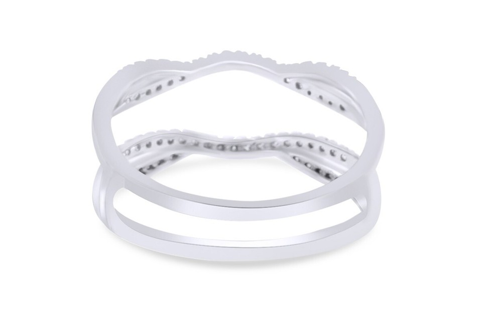 1/3ct Natural Diamond Split Shank Solitaire Enhancer Ring Wrap 10K ...