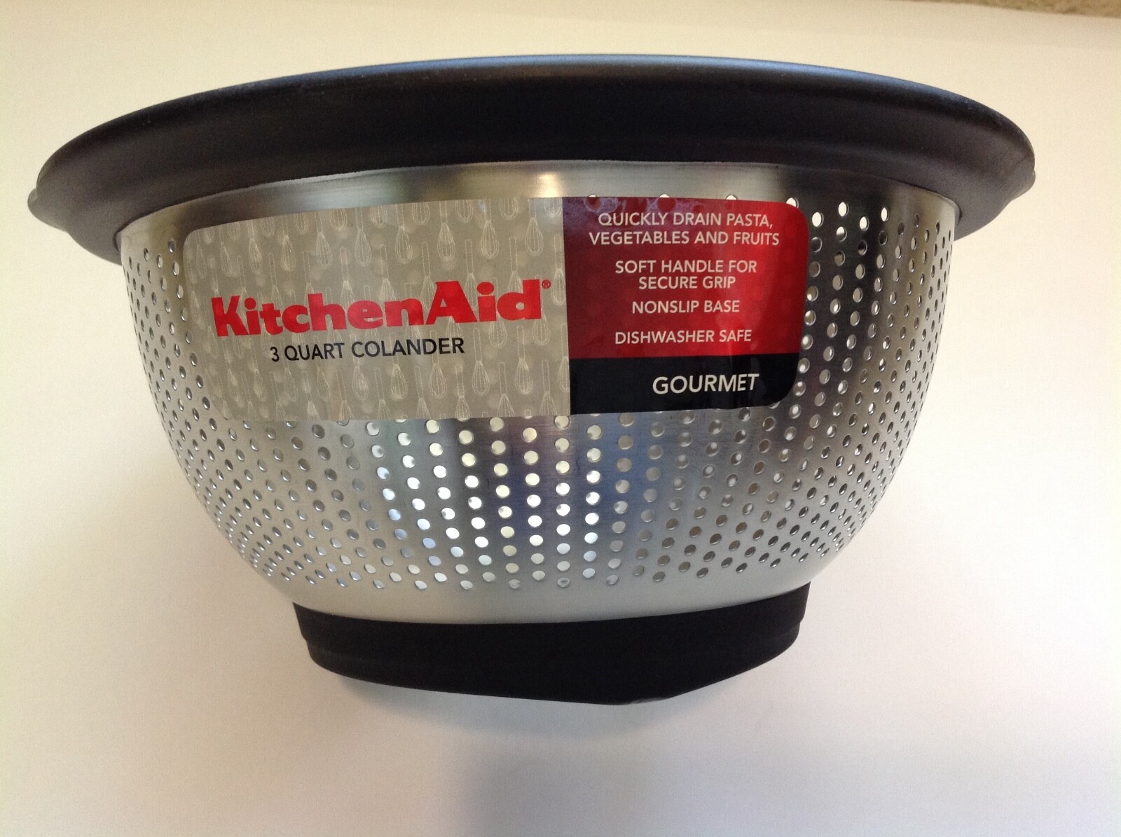 KitchenAid Gourmet 3quart Stainless Steel Colander Black for sale ...