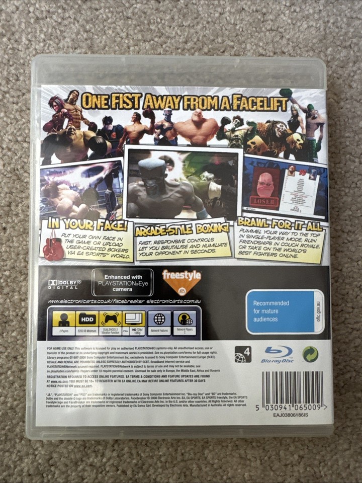Facebreaker - Playstation 3 - PS3 Boxing Game With Manual - Like New ...