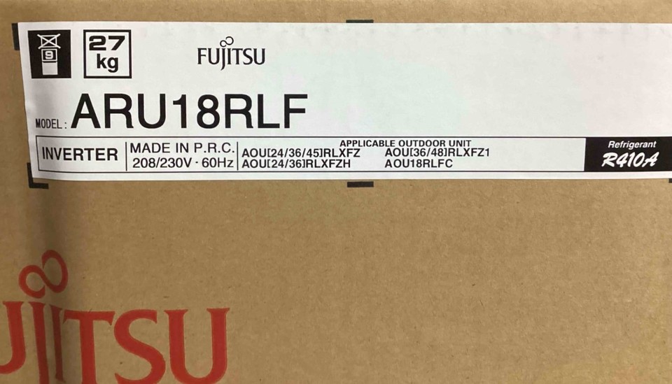 18,000 BTU Single OR Multi Zone Concealed Duct Air Handler Fujitsu ARU18RLF | eBay