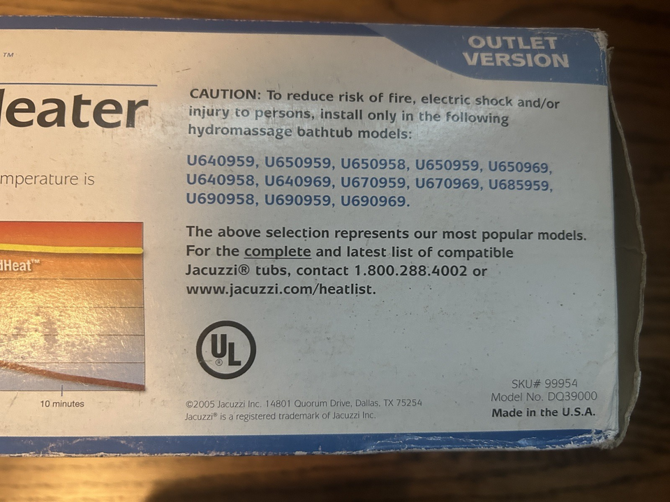 Jacuzzi Rapidheat Inline Heater For Whirlpool Tubs | eBay