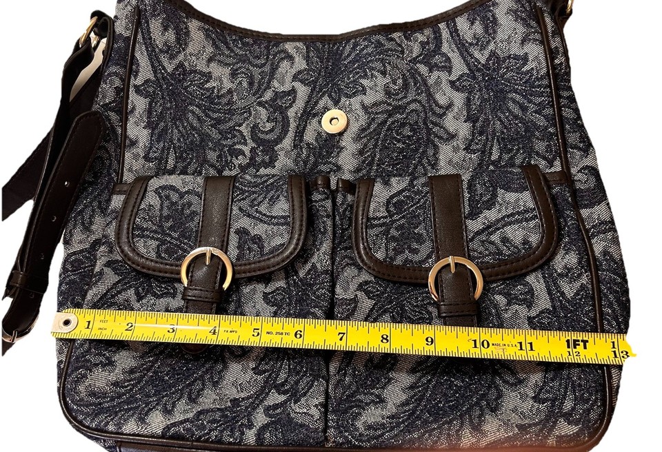 Original Christopher & Banks Handbag Crossbody Purse Vintage Blue Toile ...