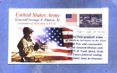 GENERAL GEORGE PATTON, JR, WW II Army General Color Art Image, First ...