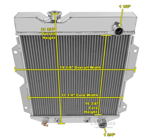 60 61 62 63 64 65 Econoline Lower Pass Champion 3 Row Aluminum Radiator ...