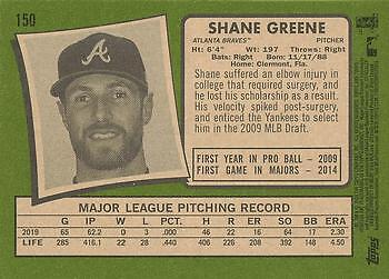 2020 Topps Heritage #150 Shane Greene Atlanta Braves Baseball Card | eBay