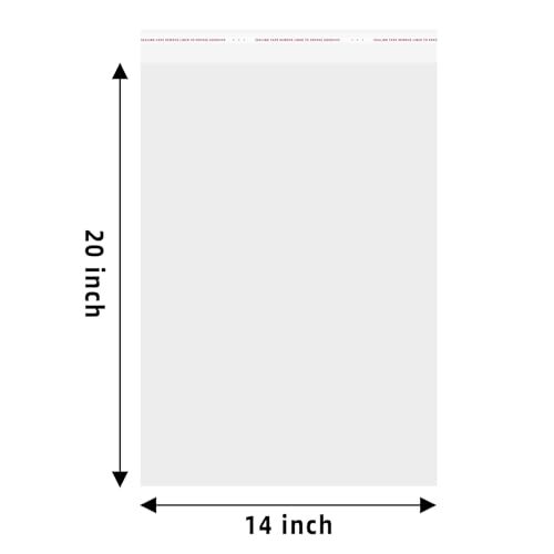 100Pack 14x20 Inch Clear Resealable Cellophane Plastic Bags for ...