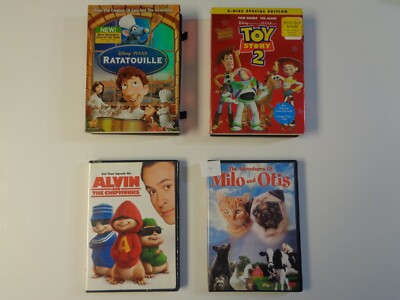 Lot of 4 DVDs, Disney Ratatouille, Toy Story 2, Alvin and Chipmunks ...