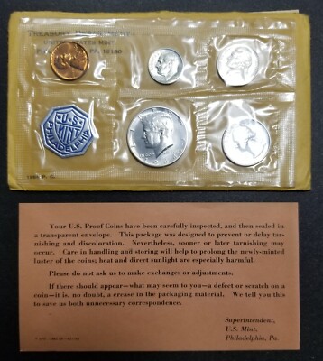 1964 US Silver Proof Coin Set in Original Treasury Pack 90% Silver | eBay